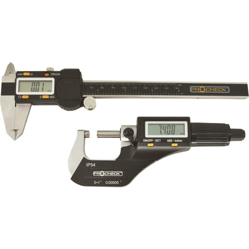 Procheck PC20MCKEIP40 Digital Machinist Kit 0-6" Caliper with 0-1" IP40 ...
